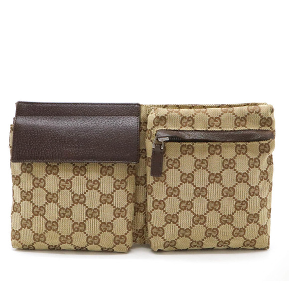 Gucci | Bags | Gucci Green Waist Gg Hip Bag Khaki Pouch Beige Body ...